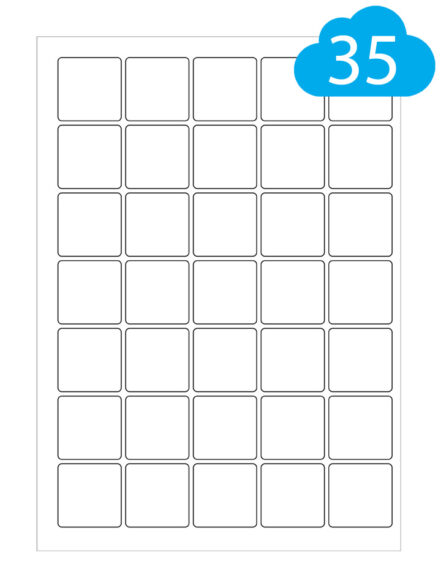 35 Square Labels Per A4 Sheet, 37mm x 37mm Square Stickers, CL3537SQ