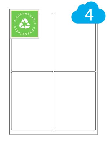 4 Biodegradable Shipping Labels Per A4 Sheet, 99.1 x 139mm, CL499BIO