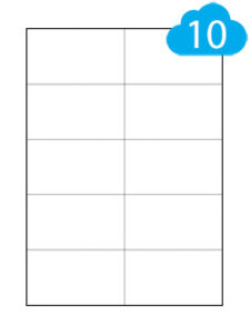 10 Square Cut White Paper Labels Per Sheet, 105mm x 59mm, CL6105P