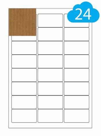 24 Per Sheet, 99.1mm x 33.9mm, Brown Kraft Labels, CL2463BRK